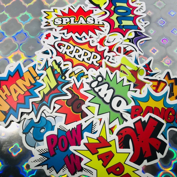 Wall Decor | Kapow Action Bubble Comic Book Vibes Contrast Sticker ...